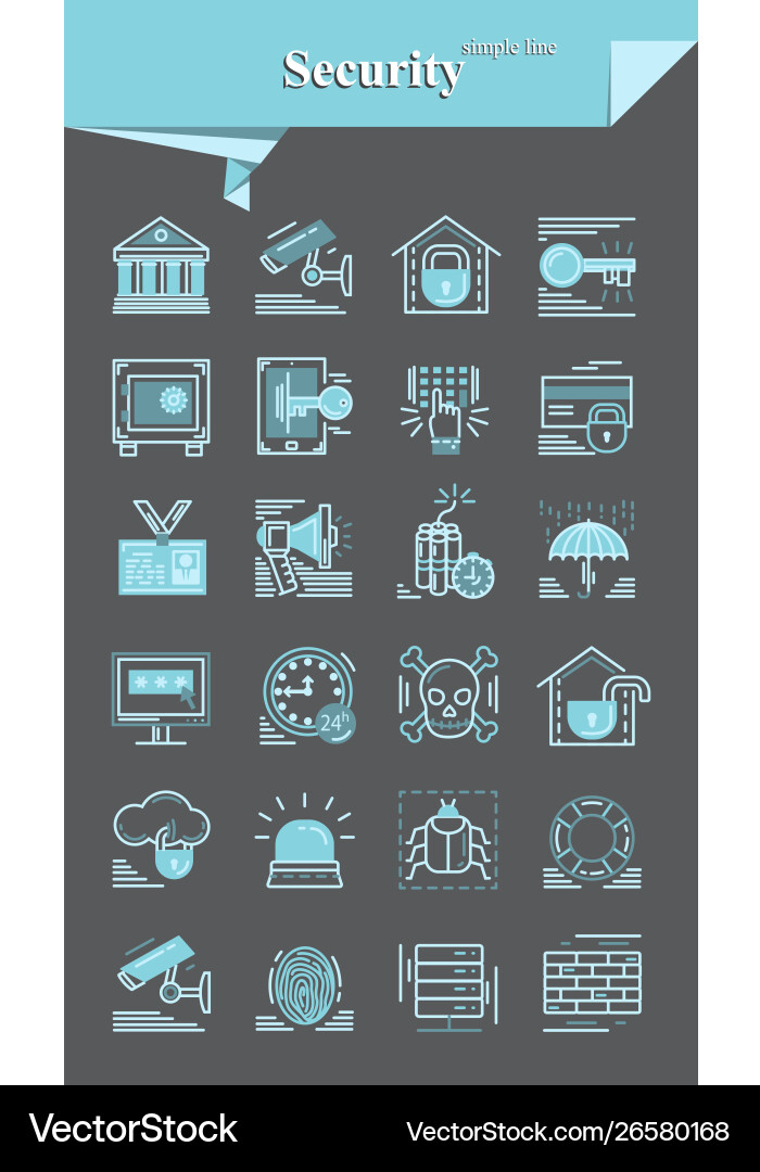 Security iconsignsymbol pictograph Royalty Free Vector Image
