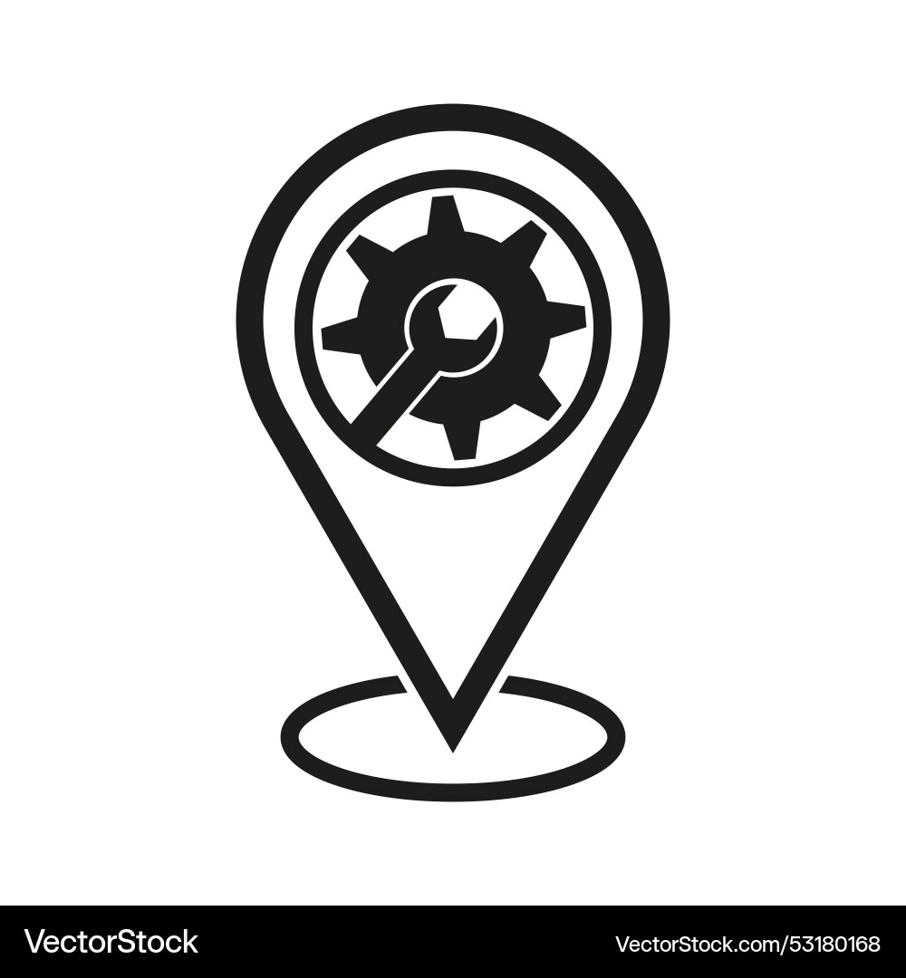 Service location point on the service map gps and Vector Image