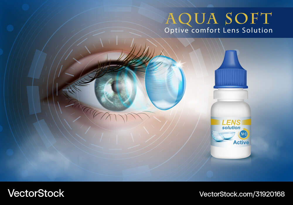 Solution for lenses human eye with a lens Vector Image