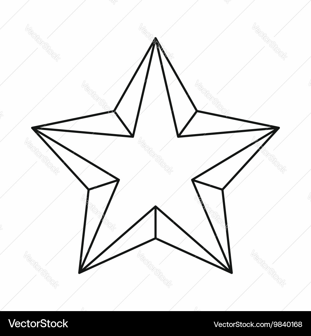 Star icon outline style Royalty Free Vector Image