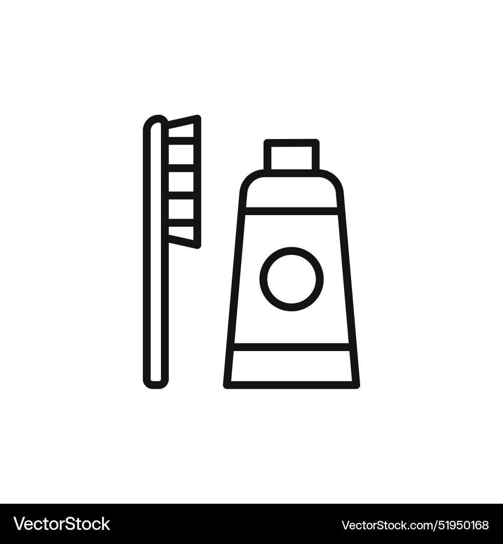 Tooth brush logo sign outline Royalty Free Vector Image