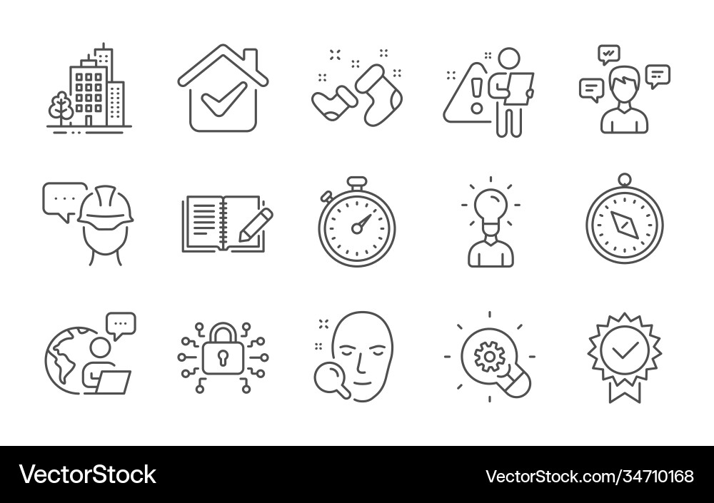 Travel compass education and foreman icons set Vector Image