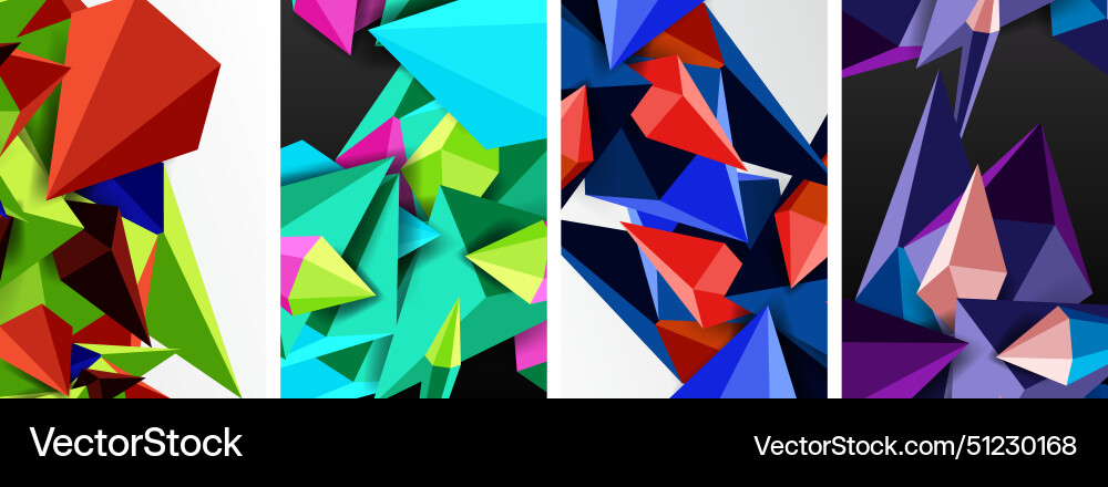 Triangle abstract concepts poster set Royalty Free Vector