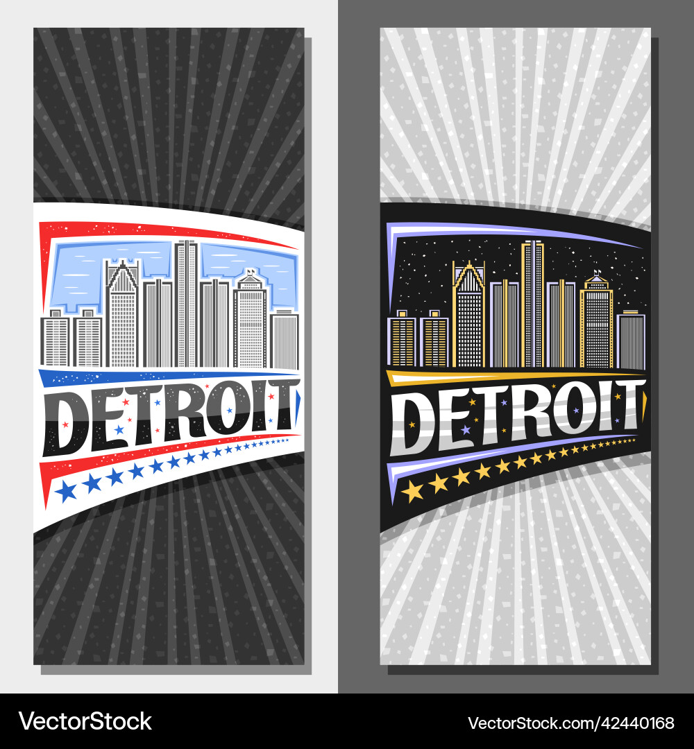 Vertical layouts for detroit Royalty Free Vector Image