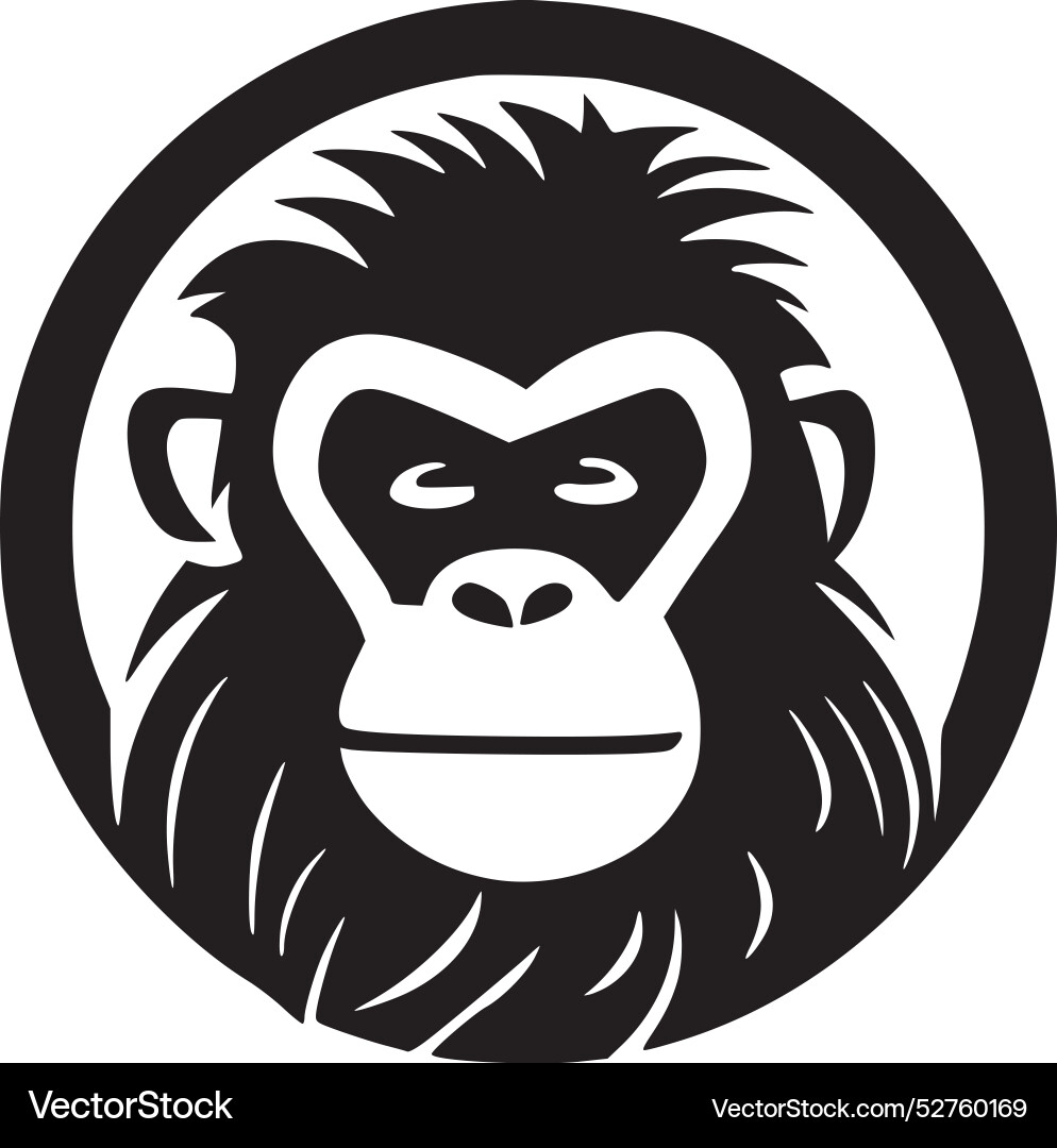 Affe - minimalistische und einfache Silhouette Vektorbild