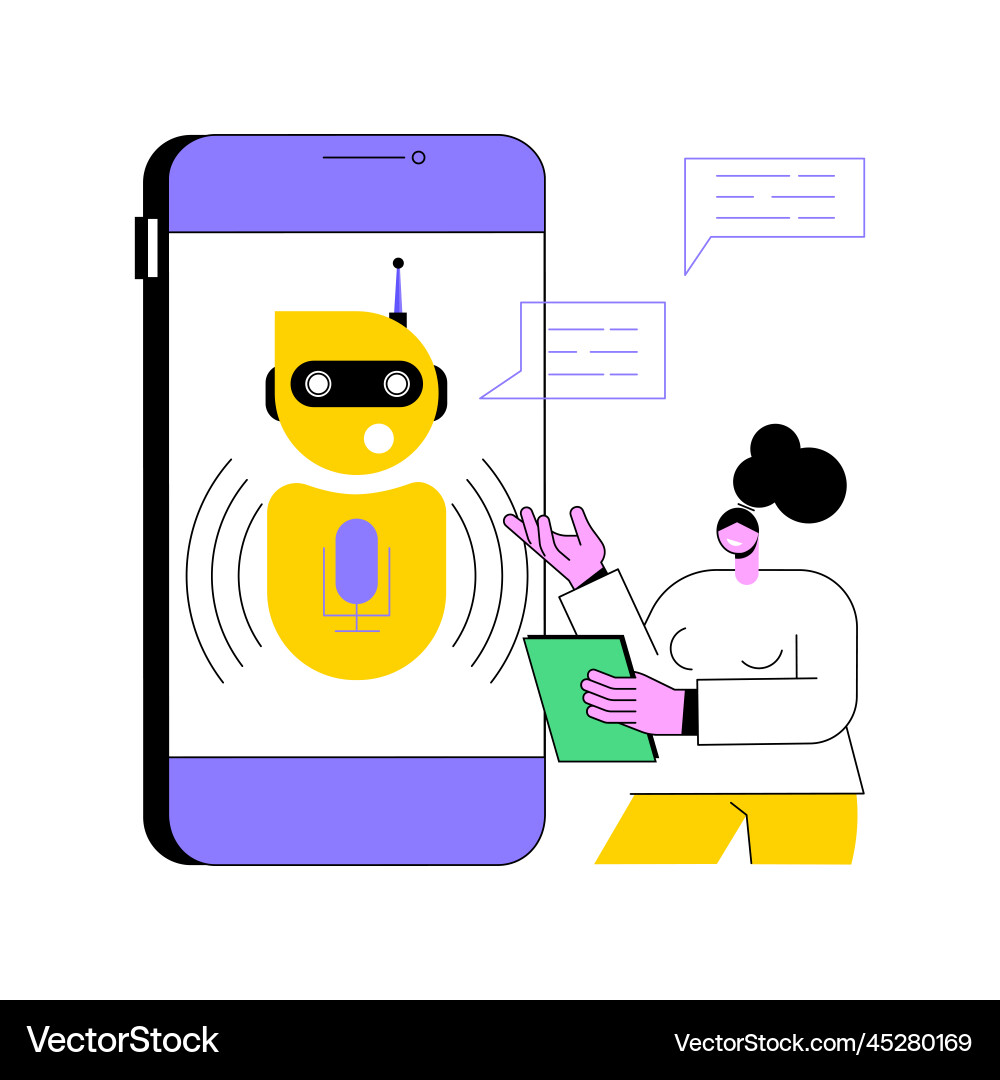 Chatbot voice controlled virtual assistant Vector Image Chatbot voice controlled virtual assistant Vector Image