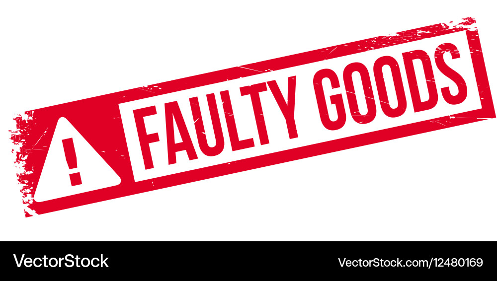 Faulty goods rubber stamp Royalty Free Vector Image