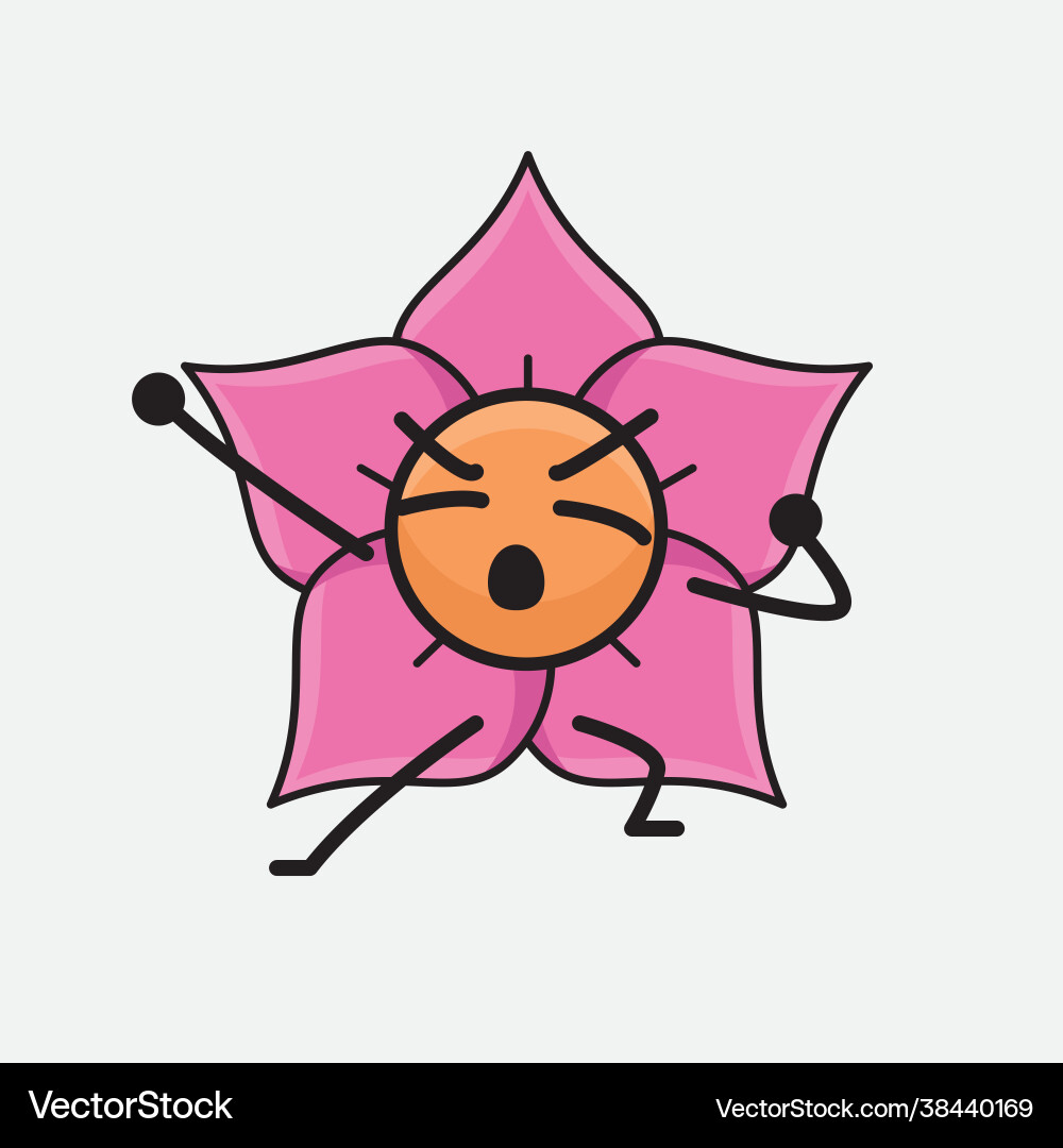 Flower character with cute face simple hands Vector Image