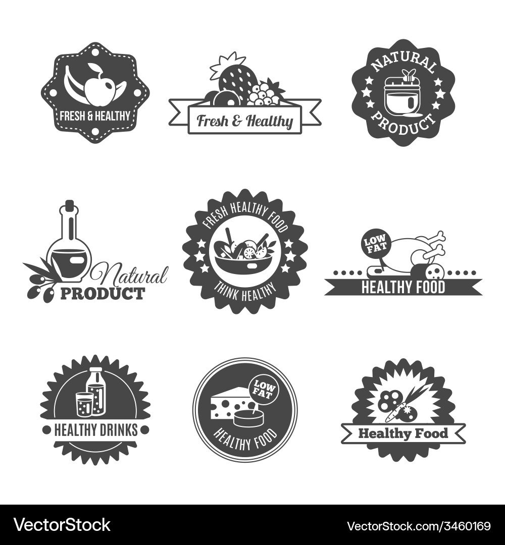 Healthy eating label Royalty Free Vector Image