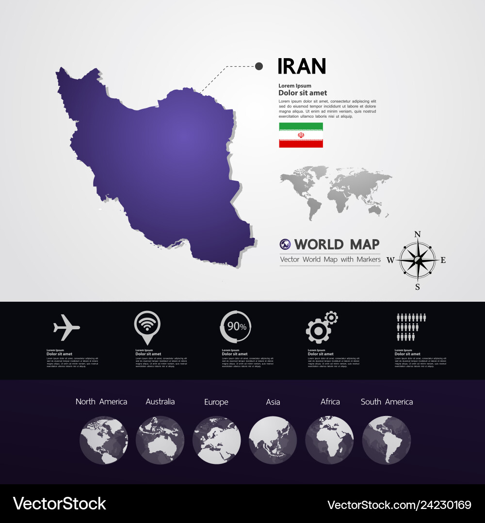 Iran map Royalty Free Vector Image - VectorStock