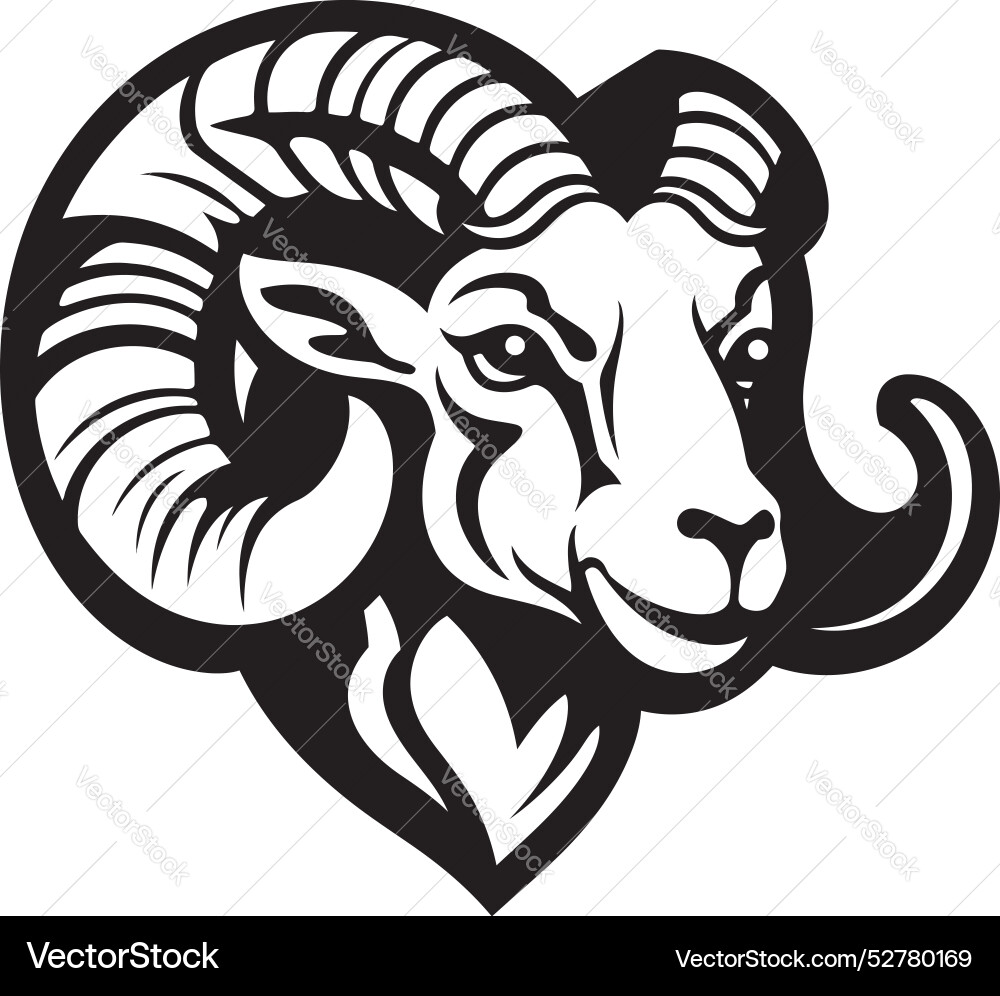 Nostalgic nobility vintage logo design with ram Vector Image