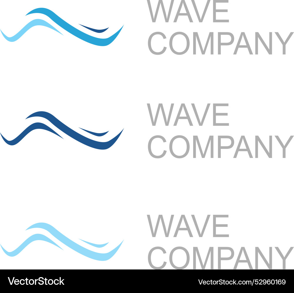 Ocean waves company sign symbol logo Royalty Free Vector