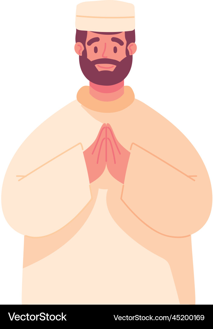 Praying arab man Royalty Free Vector Image - VectorStock