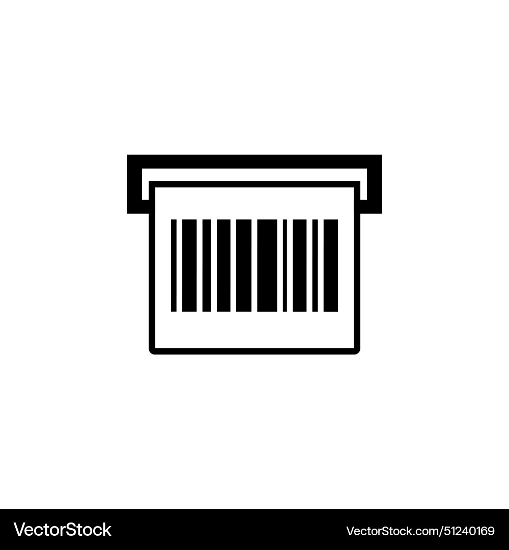 Print receipt barcode chek flat icon Royalty Free Vector