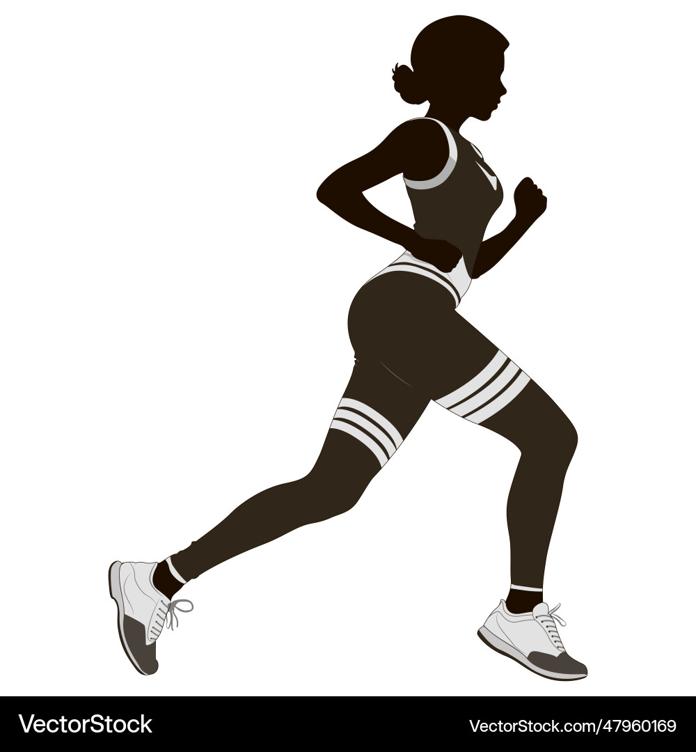 Running woman abstract silhouette side view Vector Image
