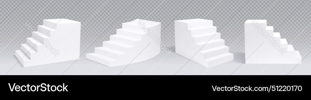 3d white stair podium display stage or platform Vector Image