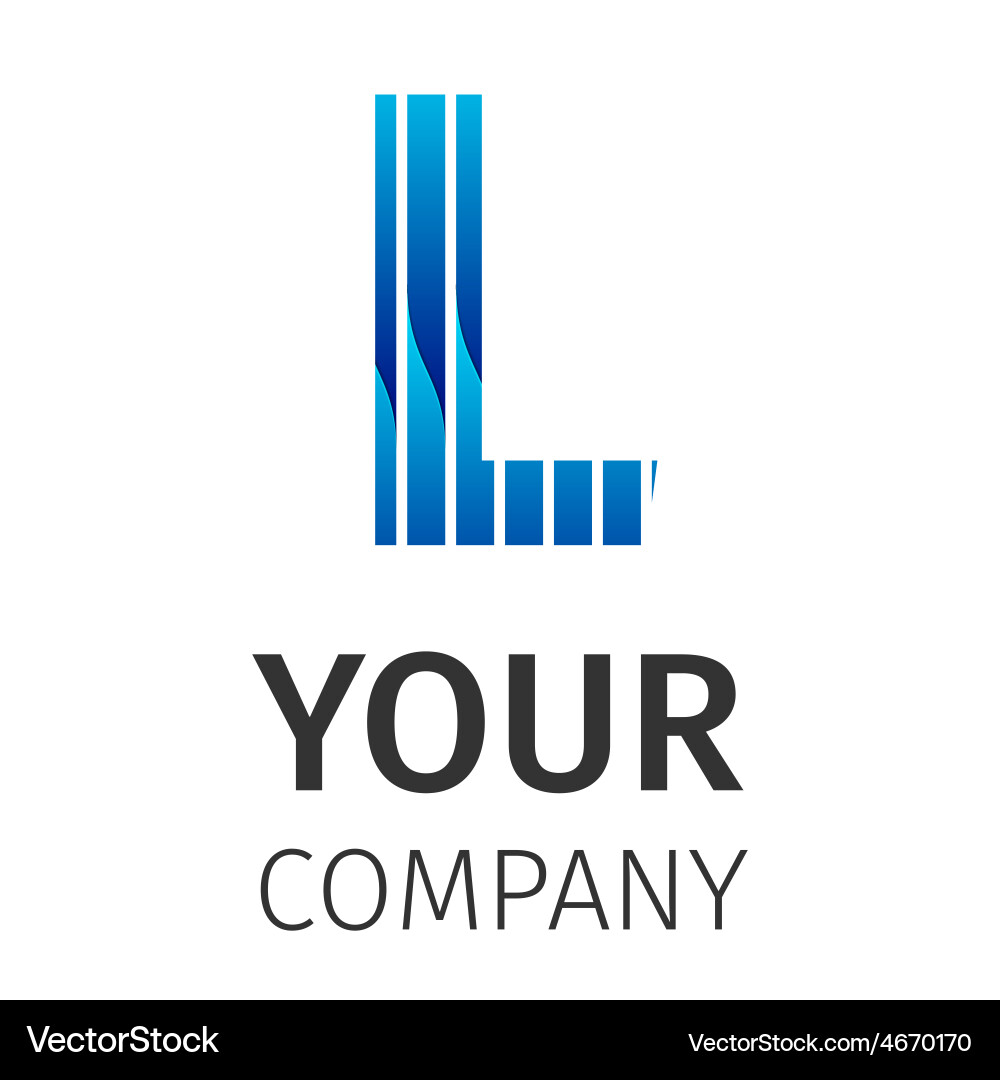 Abstract blue logo l Royalty Free Vector Image