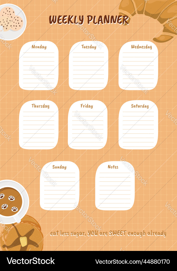 Bakery and coffee document template Royalty Free Vector