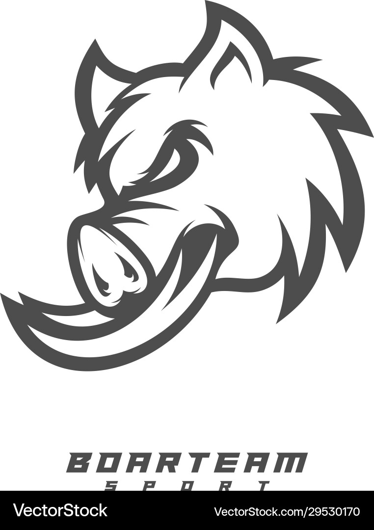 Boar esport gaming mascot logo template modern Vector Image