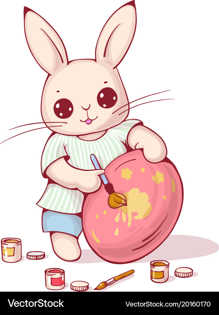 Cartoon easter bunny Royalty Free Vector Image