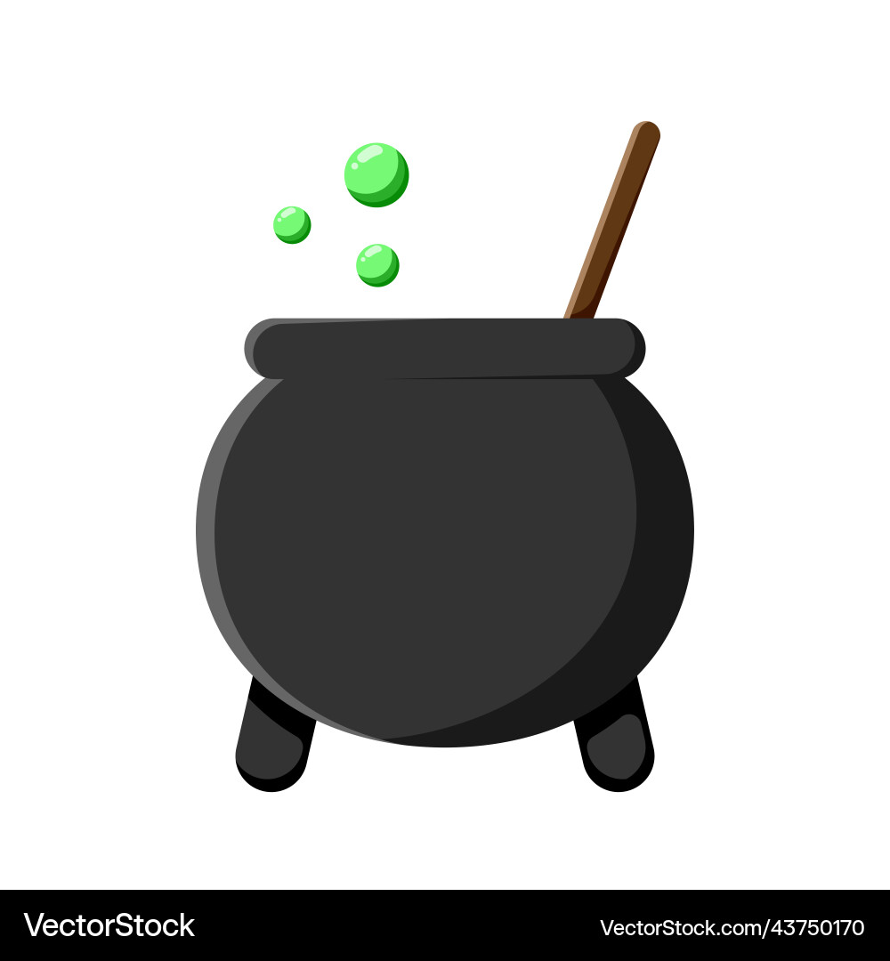 Cartoon witchs cauldron on transparent background Vector Image
