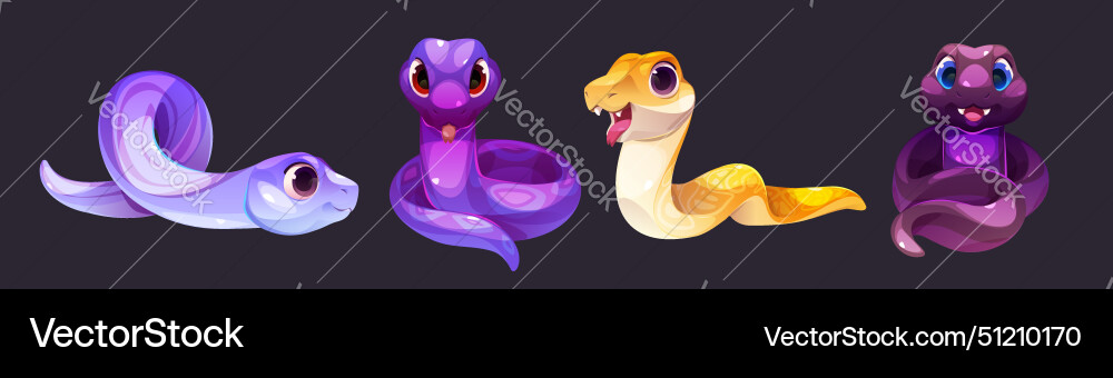Cute snake cartoon character Royalty Free Vector Image