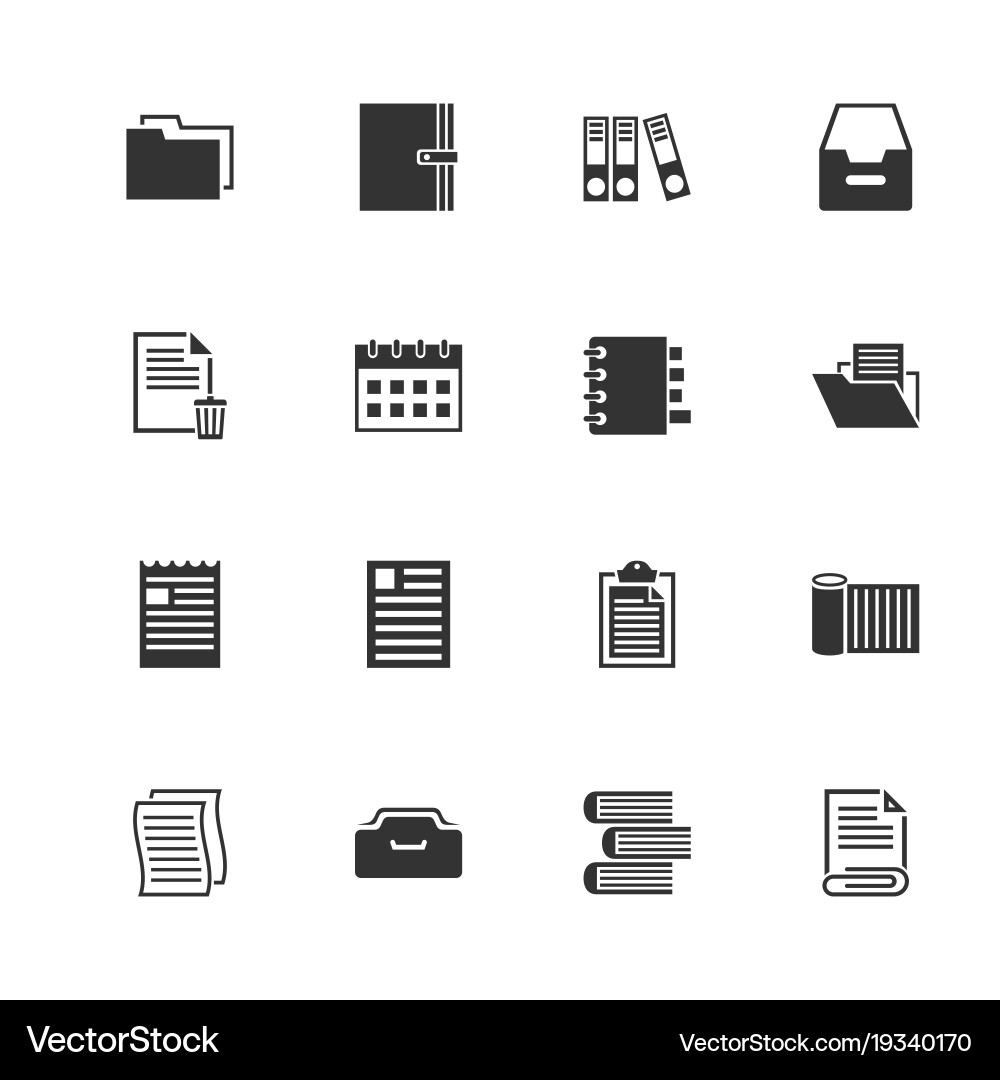 Dokumente - flache Icons Lizenzfreies Vektorbild