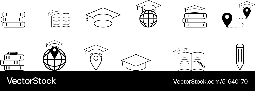 Education Icon Set Royalty Free Vector Image - VectorStock