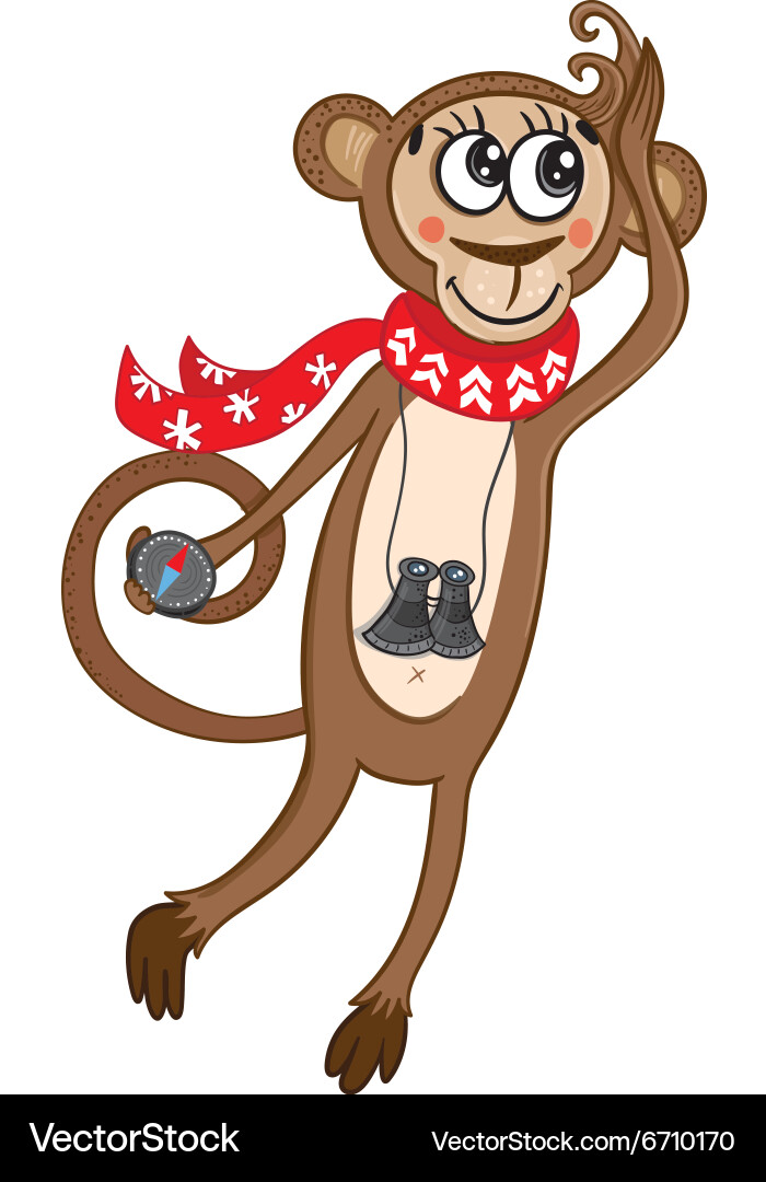 Funny travel monkey Royalty Free Vector Image - VectorStock