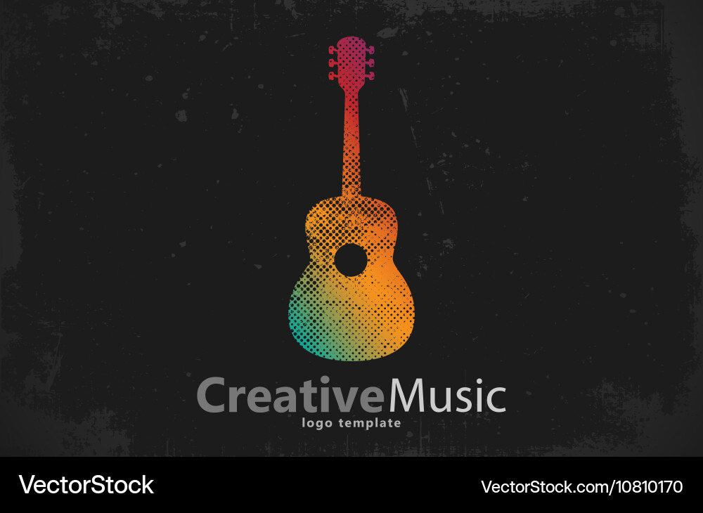 Guitar logo creative music Royalty Free Vector Image