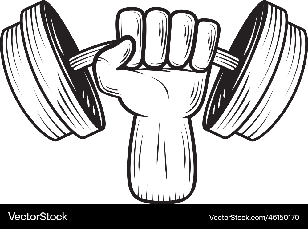 Hand with dumbbell gym Royalty Free Vector Image