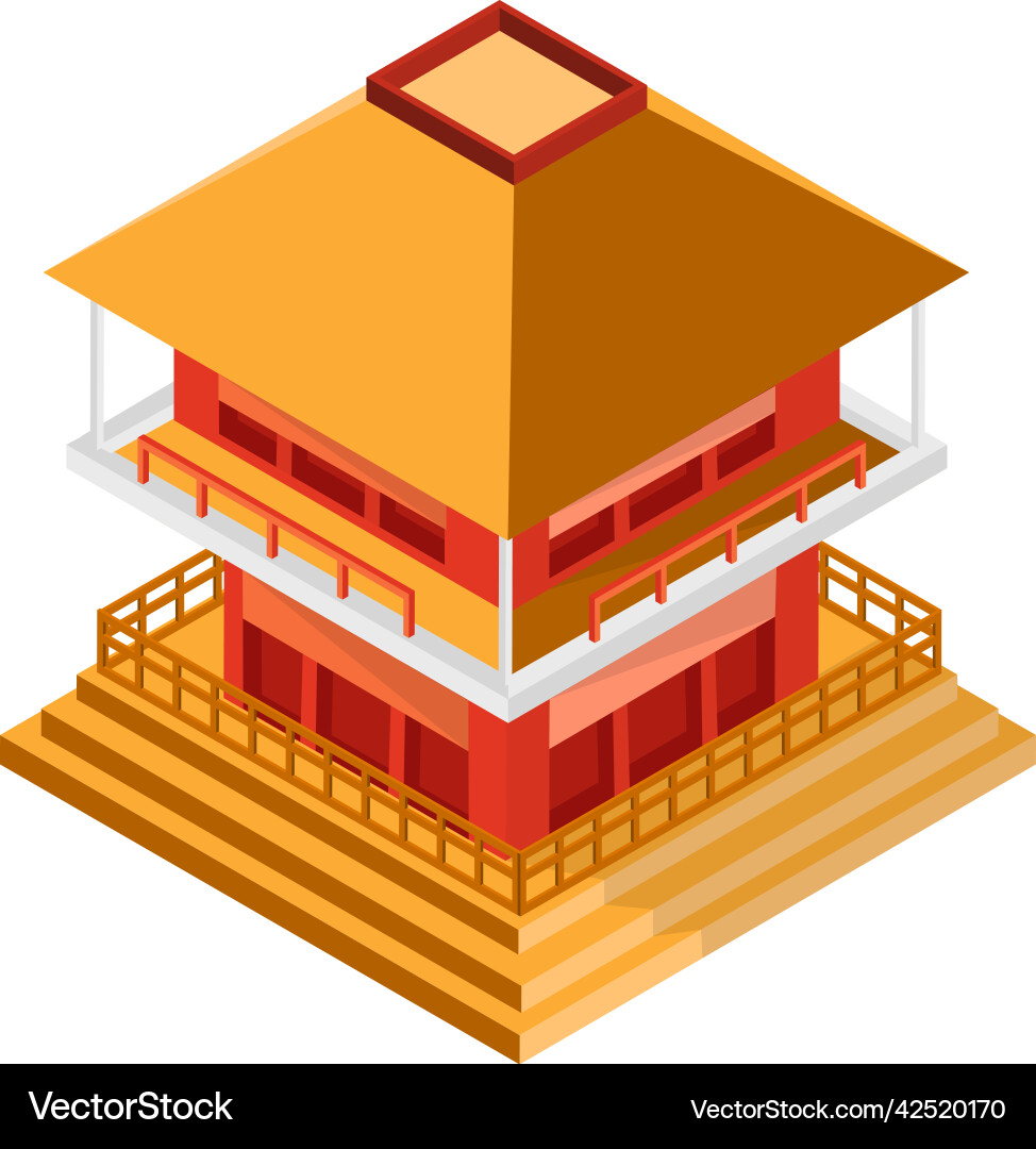 Japan traditional house composition Royalty Free Vector