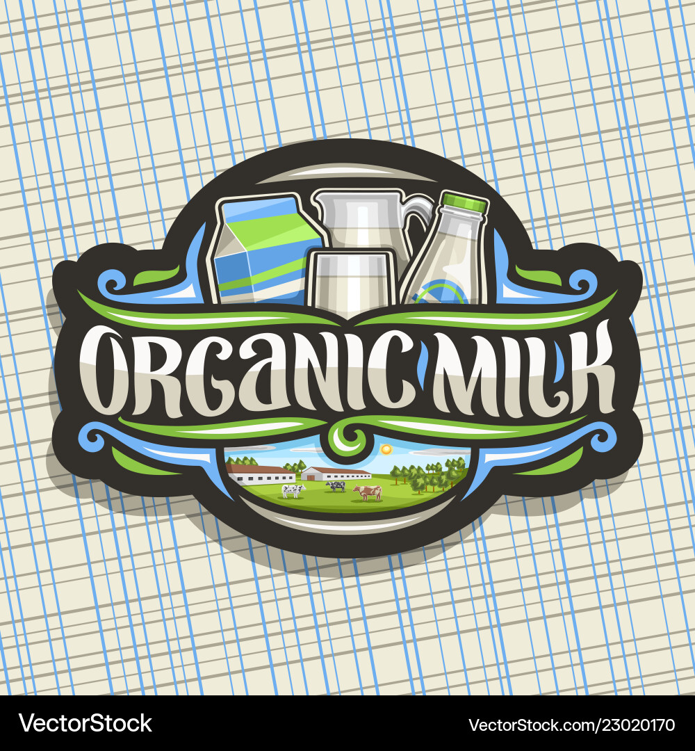 Logo für Biomilch Lizenzfreies Vektorbild - VectorStock