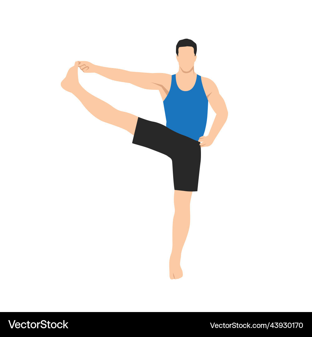 Man doing standing hand to big toe pose Royalty Free Vector
