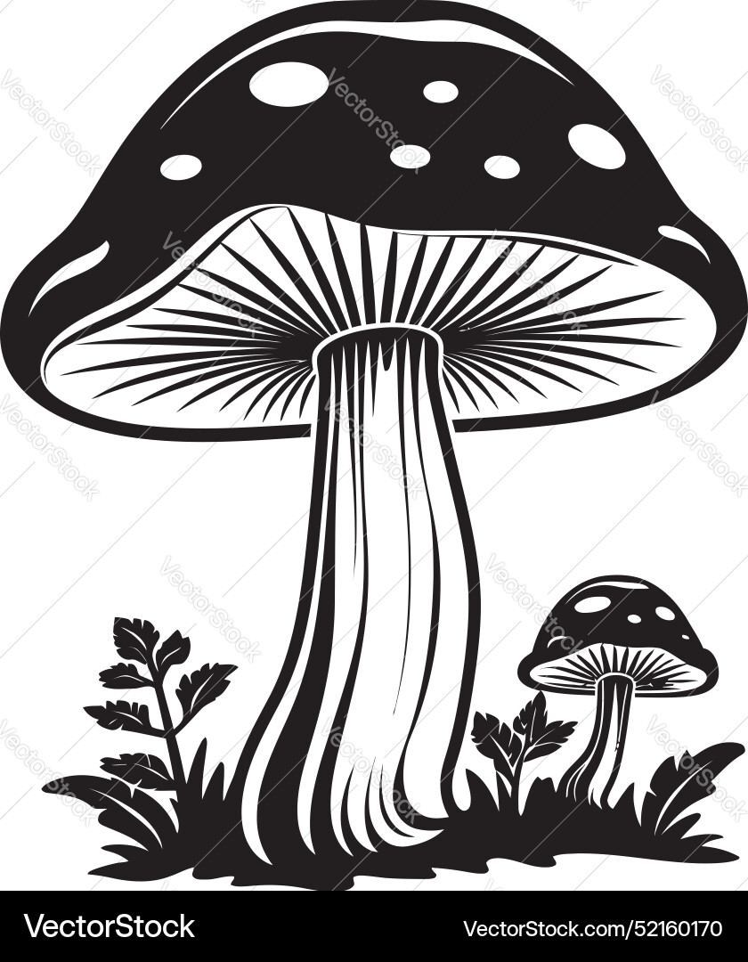 Mycelium marvel mushroom symbol in spore sparkle Vector Image