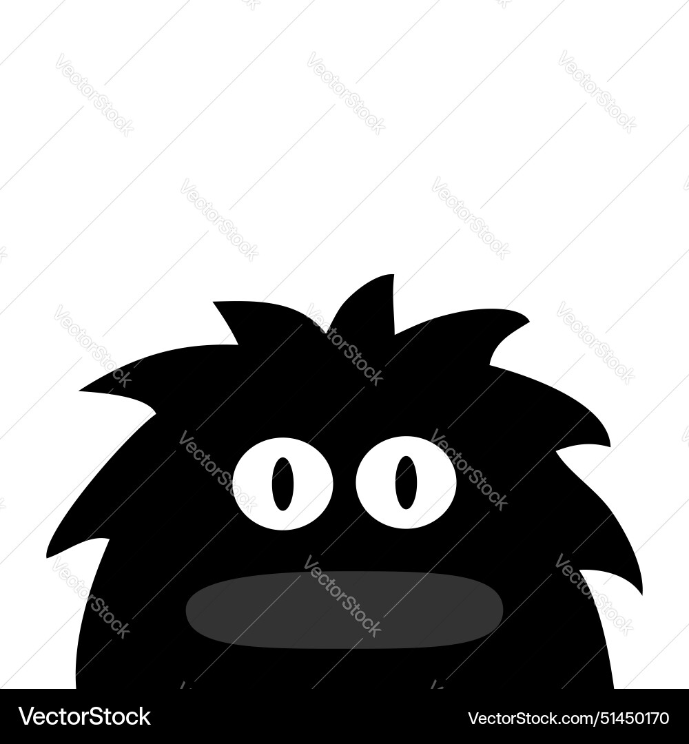 Peeking monster smiling face head icon happy Vector Image