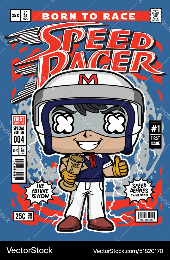 Pop art speed racer Royalty Free Vector Image - VectorStock