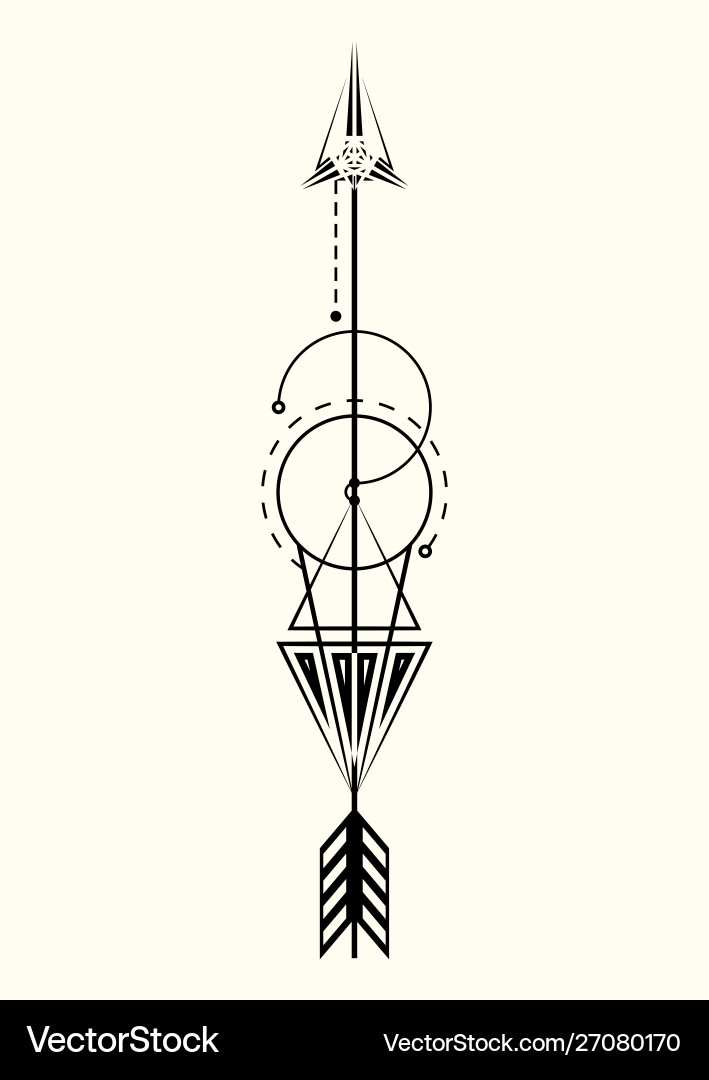 Sacred Geometry Arrow Totem Royalty Free Vector Image