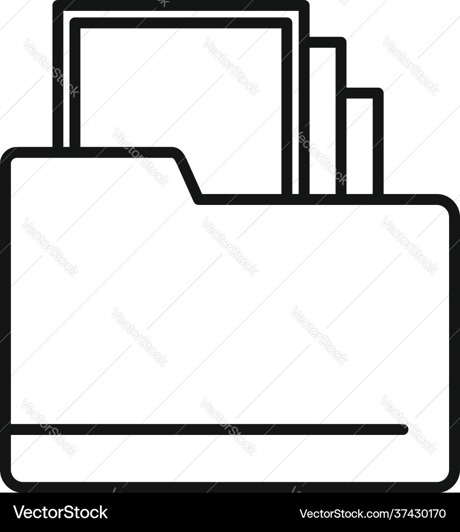 Space organization folder icon outline style Vector Image