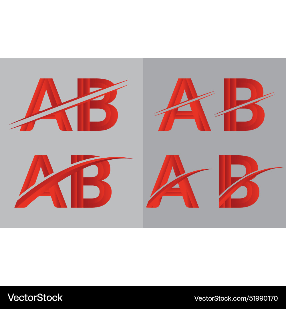 Unique ab letter logo icon template Royalty Free Vector