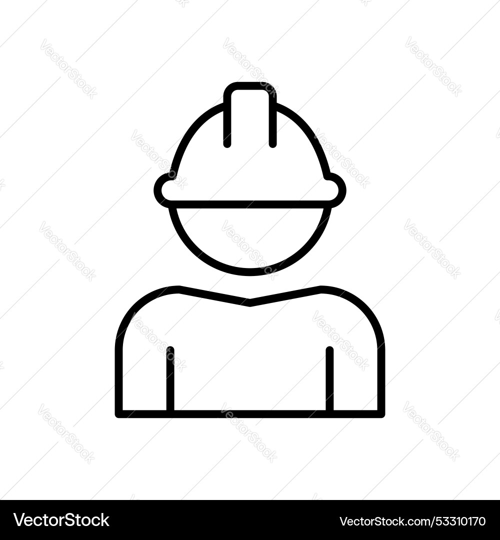 User helmet safety icon isolated on white Vector Image