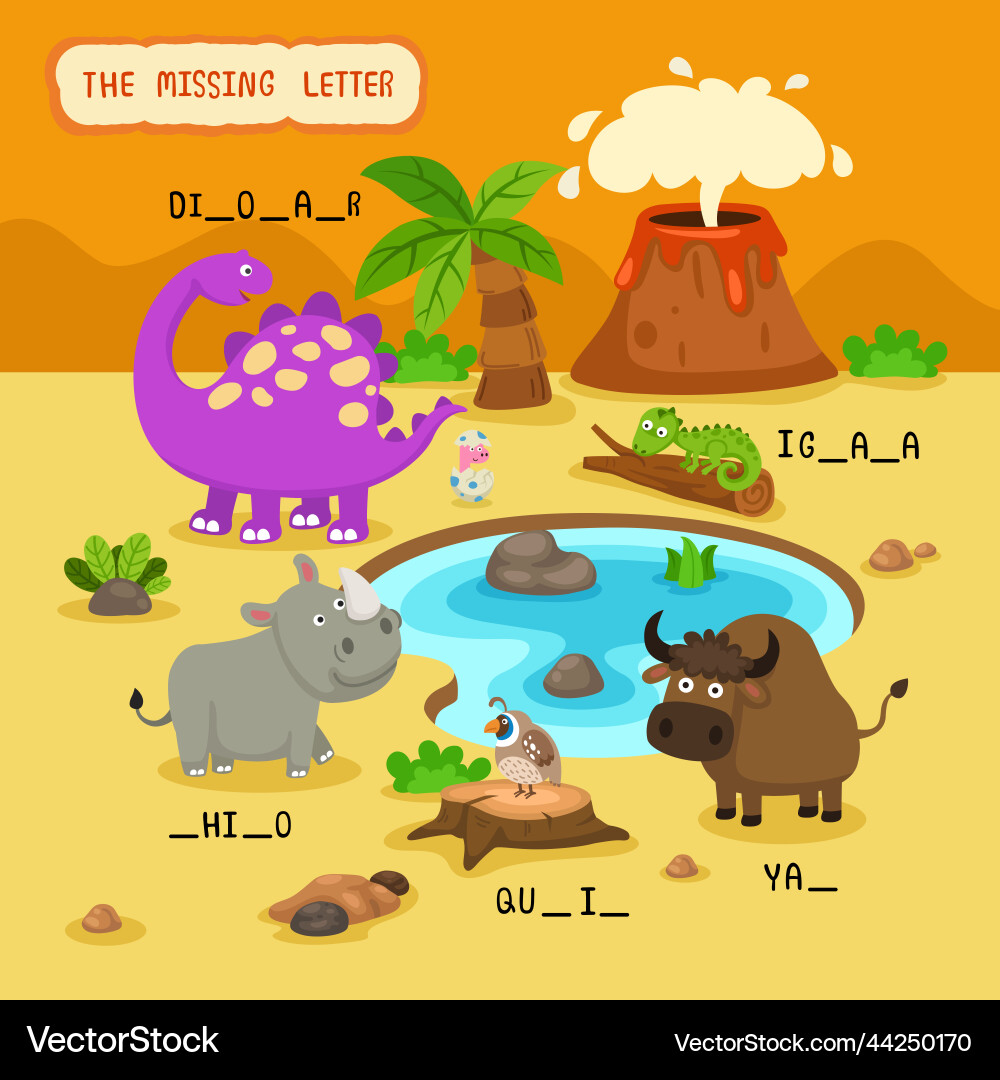 Write the missing letter Royalty Free Vector Image