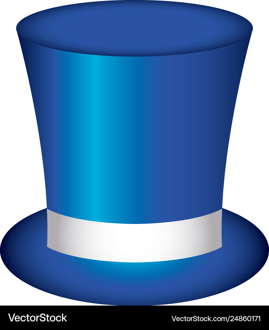 Blue top hat accessory classic wear Royalty Free Vector