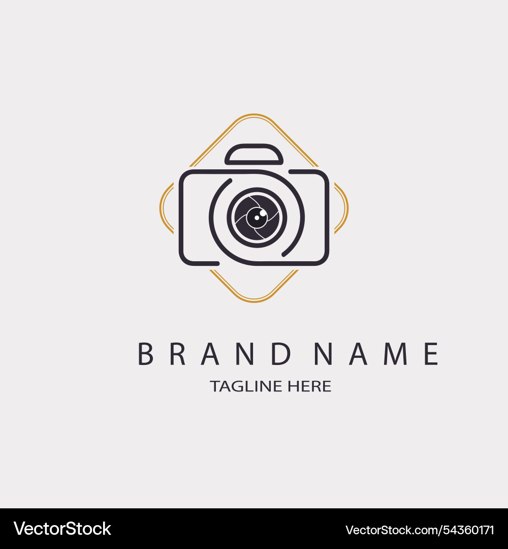 Camera lens studio logo design template Royalty Free Vector
