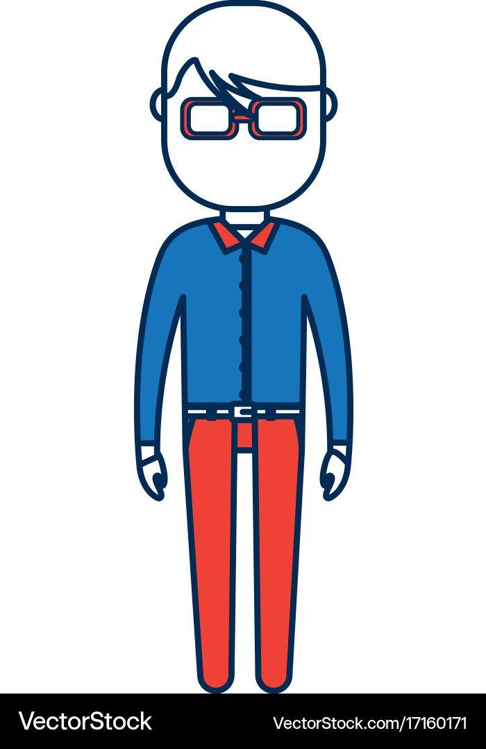 Cartoon man standing icon Royalty Free Vector Image