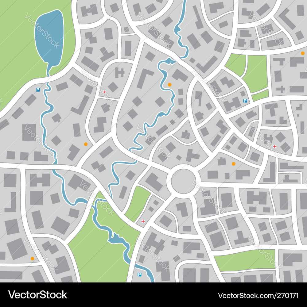 City map Royalty Free Vector Image - VectorStock