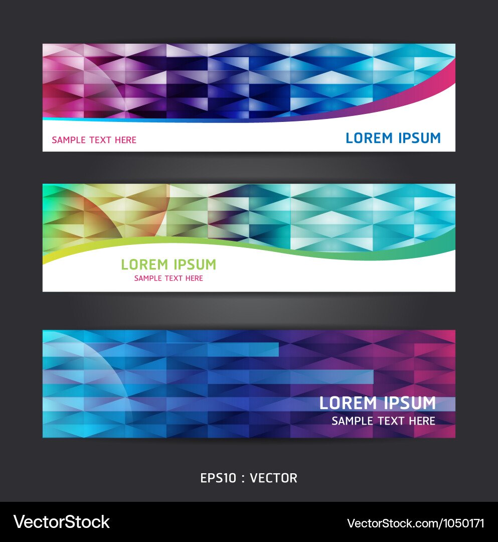 Collection abstract banner design horizontal Vector Image