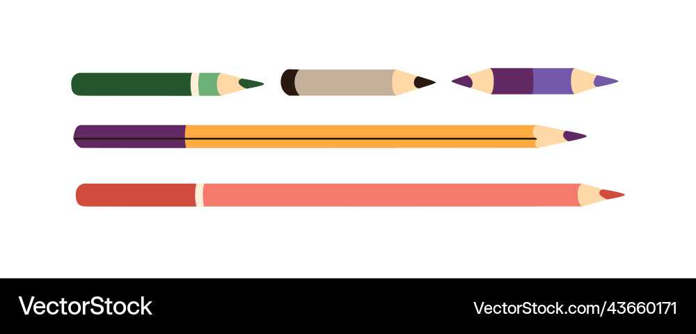 Coloured pencils with sharp tips Royalty Free Vector Image