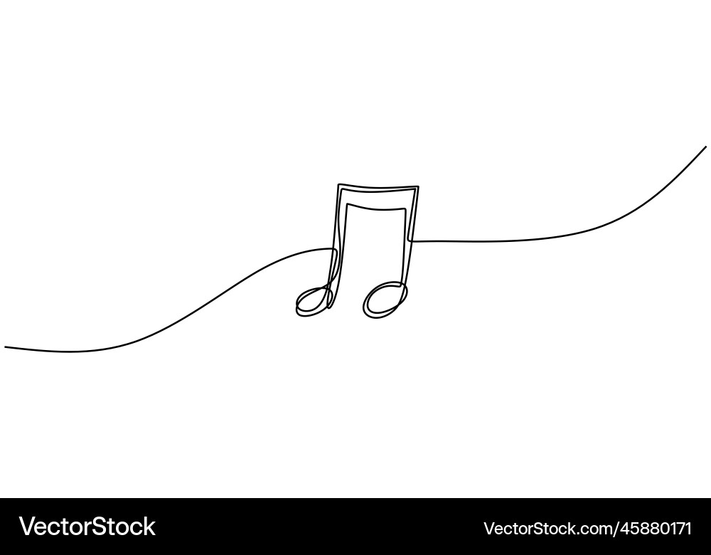 Continuous one line drawing music symbol Vector Image
