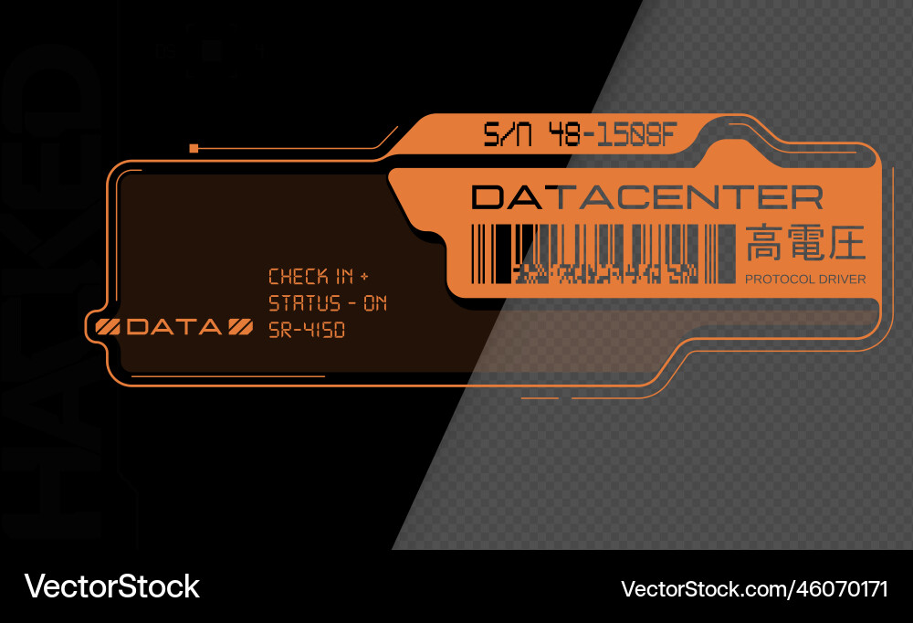 Cyberpunk Warning Label Royalty Free Vector Image
